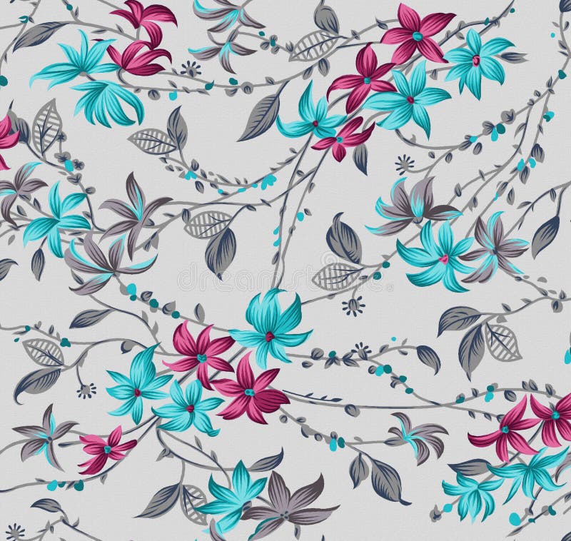 2236450961 Vintage Flower Seamless Digital Print Design with Dusty ...