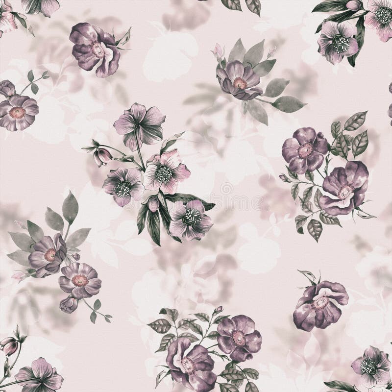 Metallic Color Ground Digital Textile Print Design Stock Illustrations ...