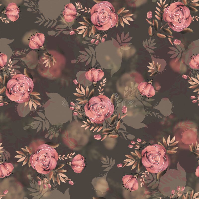 Metallic Color Ground Digital Textile Print Design Stock Illustrations ...