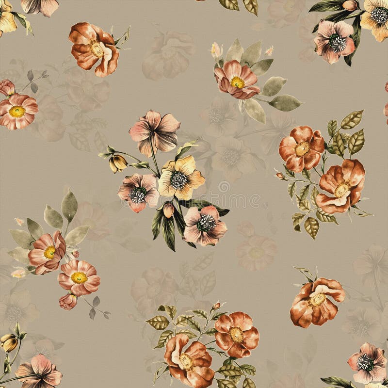 Metallic Color Ground Digital Textile Print Design Stock Illustrations ...