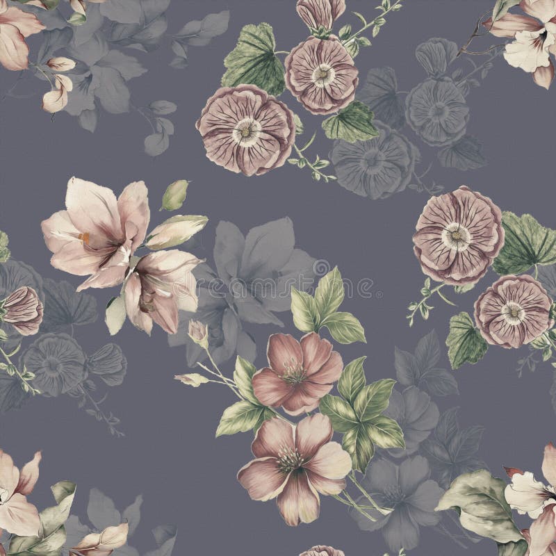 Metallic Color Ground Digital Textile Print Design Stock Illustrations ...