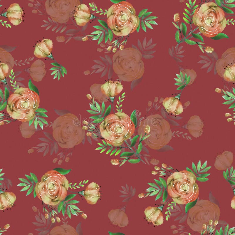 Metallic Color Ground Digital Textile Print Design Stock Illustrations ...