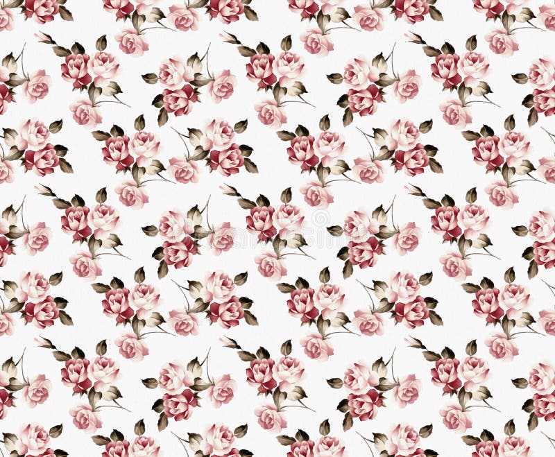 Vintage Flower Seamless Pattern with Metallic Color Ground Digital ...