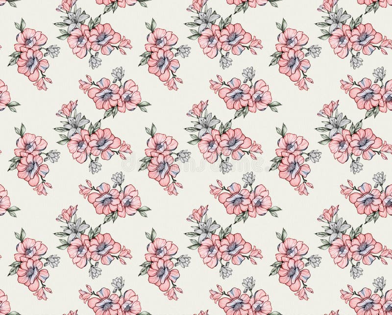 Metallic Color Ground Digital Textile Print Design Stock Illustrations ...