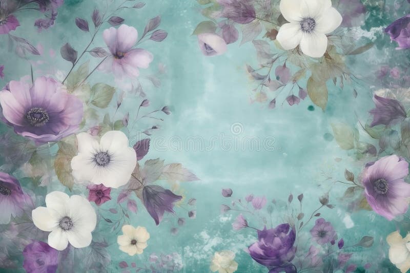 Vintage Flowers Background. Old Wallpaper Stock Illustration ...