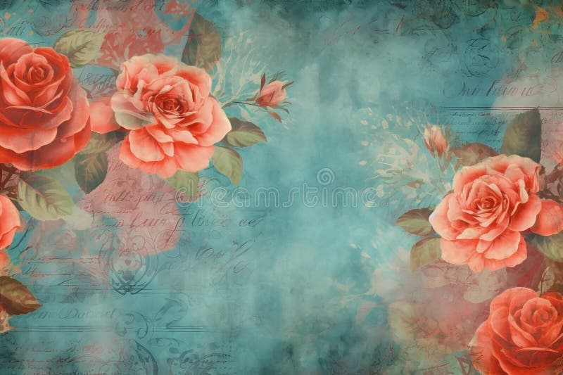 Vintage Flowers Background. Old Wallpaper Stock Illustration ...