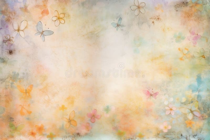 Vintage Flowers Background. Old Wallpaper Stock Illustration ...