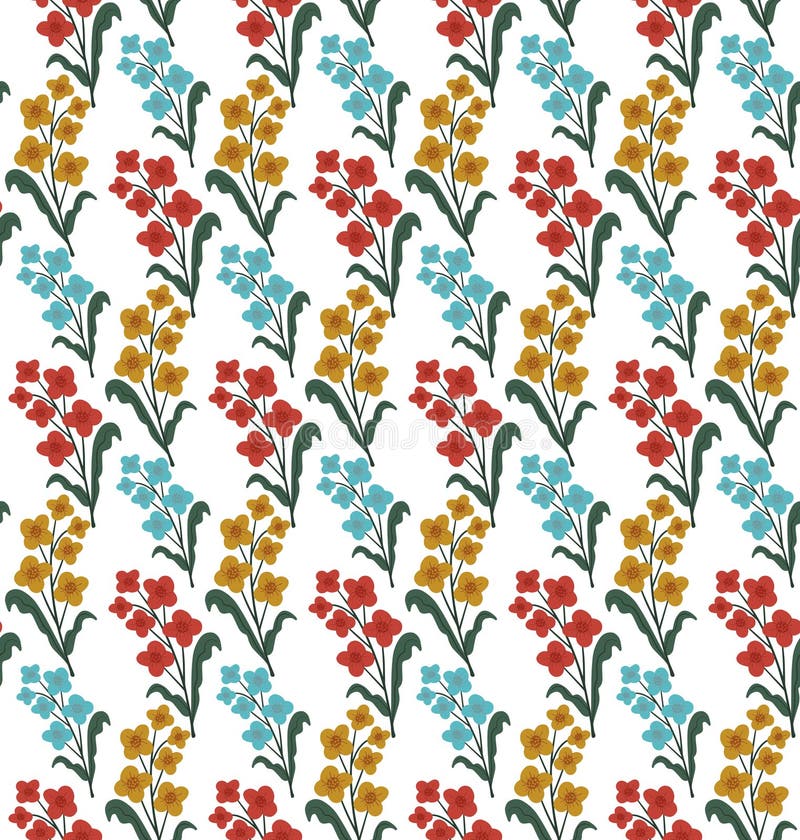 Vintage Flowers Seamless Pattern, Trendy Print. Floral Repeating ...