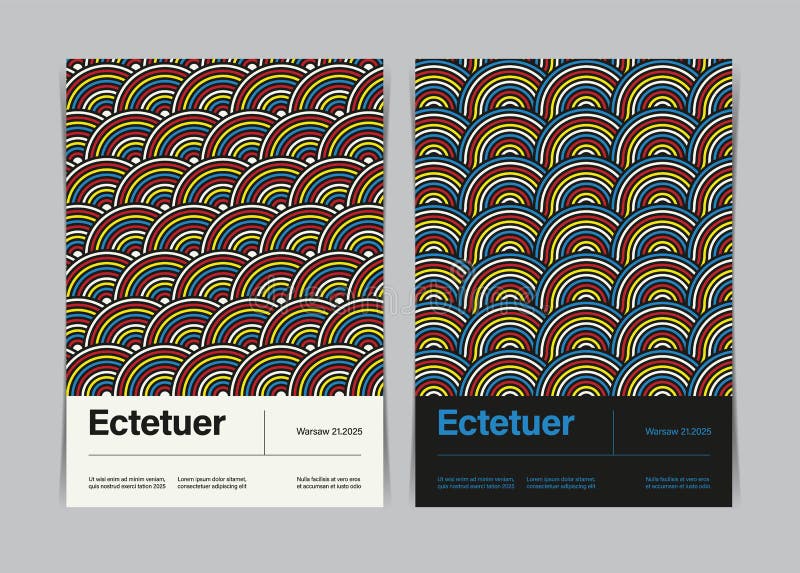 Vintage Flyer Design Template with Circle Lines Pattern. Vector ...