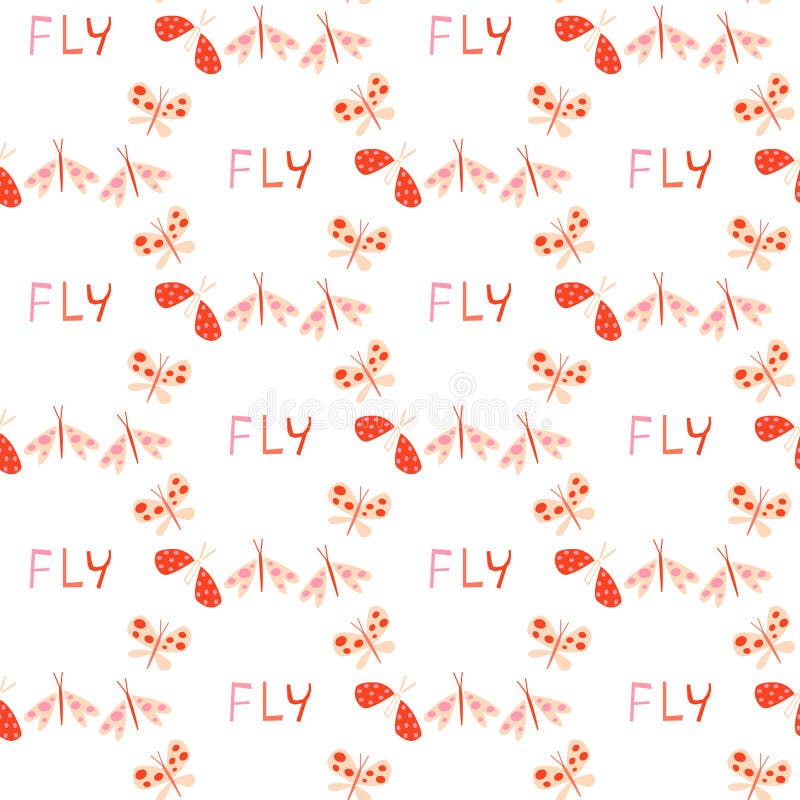 Vintage Flying Insect Summer Background. Colorful Texture, Wrapping ...