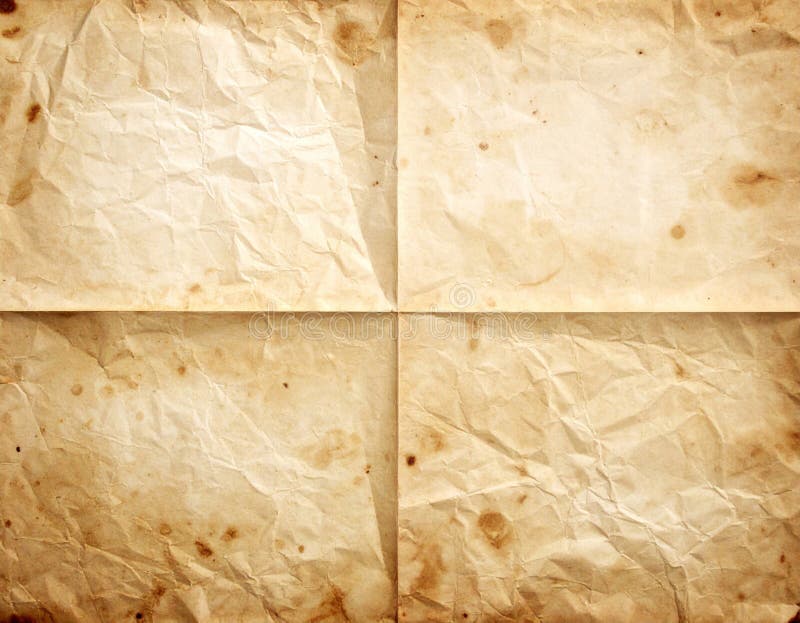 Vintage Folded Paper Texture Background with Spots and Crumpled Surface ...