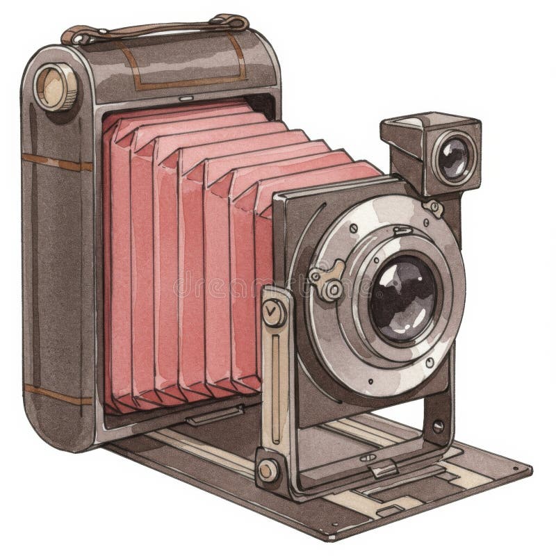 Vintage Folding Bellows Camera Illustration Stock Illustration ...