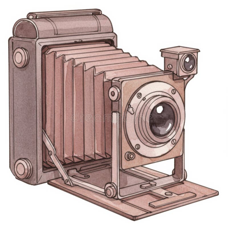 Vintage Folding Camera Illustration Stock Illustration - Illustration ...