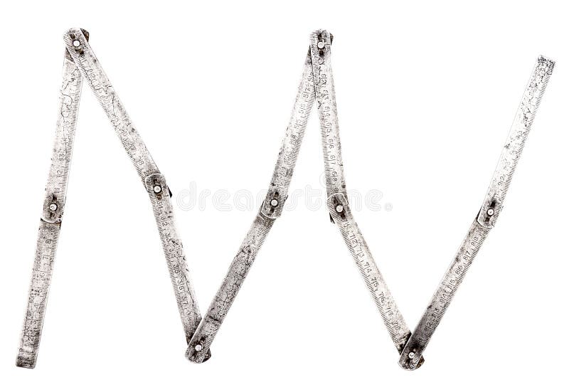 Vintage Folding Grunge Steel Meter Ruler Stock Photo - Image of metric ...