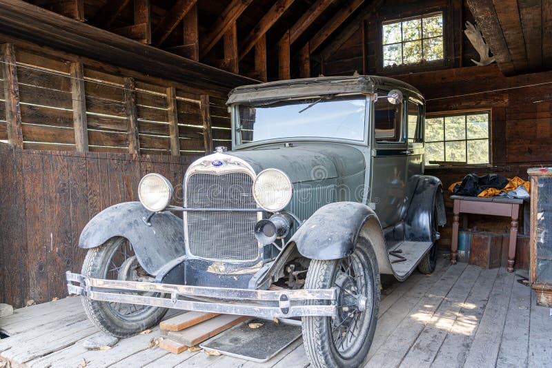 Ford Model a in a Rustic Wooden Barn with Shelves Editorial Stock Image ...