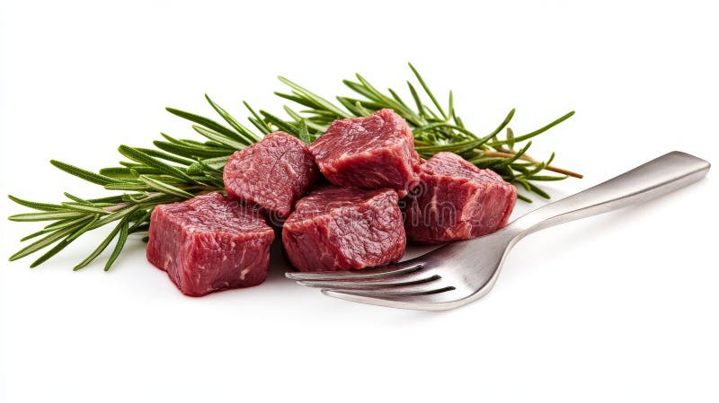 On a Vintage Fork, a Juicy Beef Steak is Presented in an Elegant Manner ...