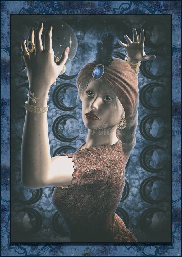 Vintage Fortune Teller stock illustration. Illustration of portrait ...