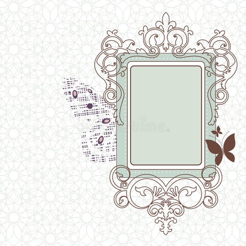 Vector Vintage Retro Border Frame Stock Vector - Illustration of floral ...