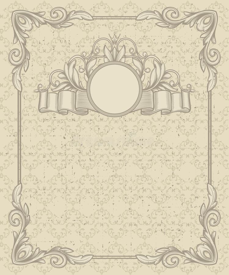 Vintage Frame on Old Paper Sheet Stock Vector - Illustration of brown ...