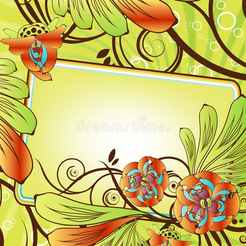 Fantasy Vector Fairy-tale Floral Frame Stock Vector - Illustration of ...