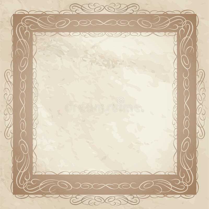 Vintage Frame Background. Retro Textured Wallpaper. Stock Illustration ...