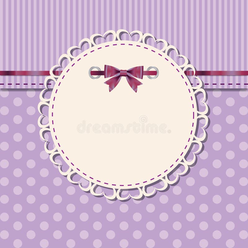 Vintage Frame with Bow Vector Illustration Stock Vector - Illustration ...