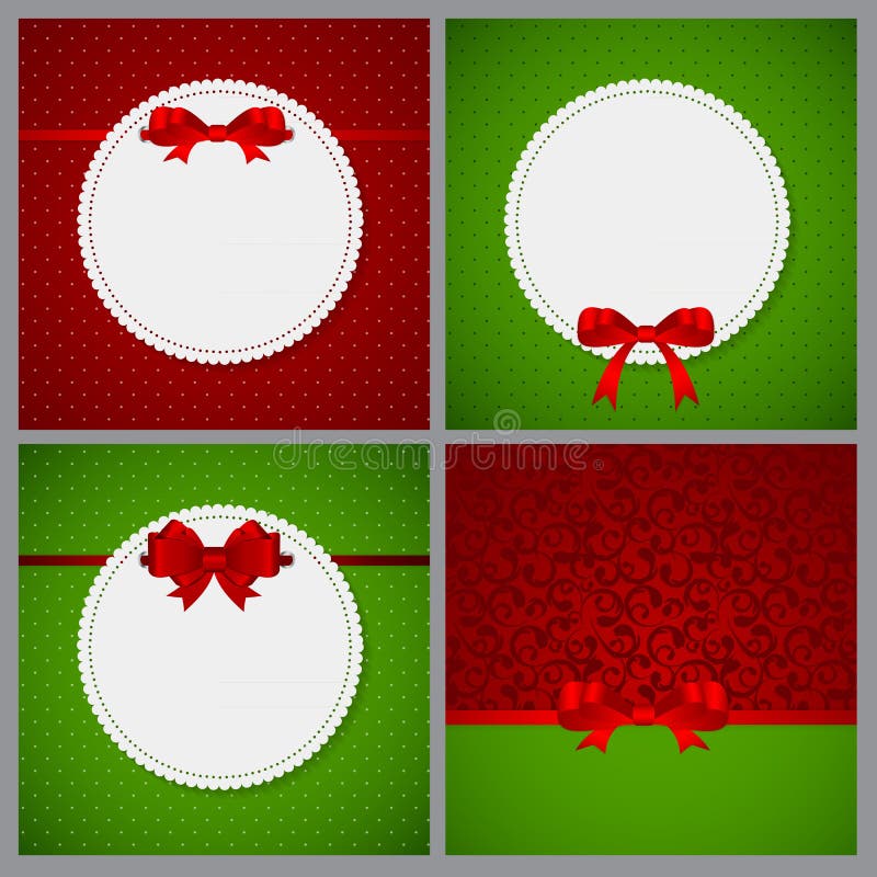 Vintage Frame with Bow Set Background. Vector Stock Vector ...