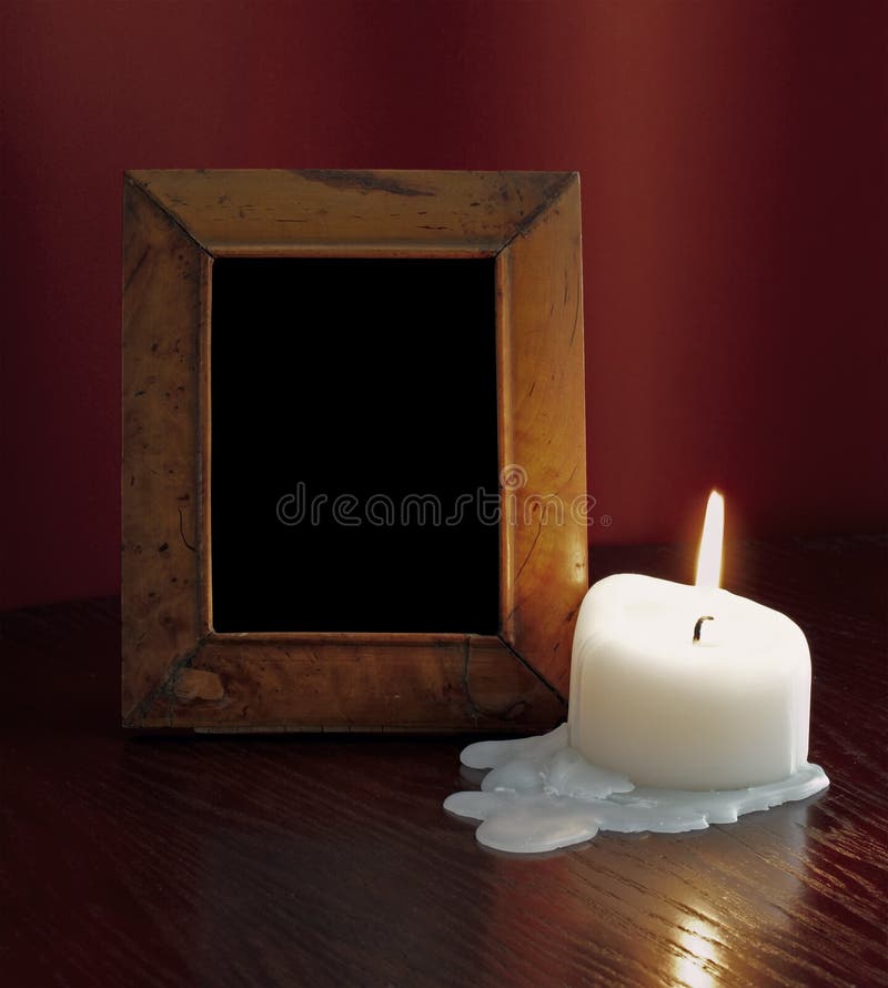 Vintage frame and candle stock photo. Image of candle - 12665490