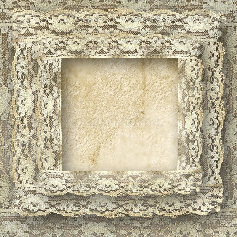 Vintage Frame Card With Border Lace Stock Photo - Image of border, gift ...