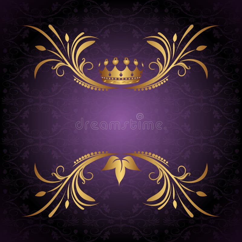 Vintage frame with crown stock vector. Illustration of flower - 17674972