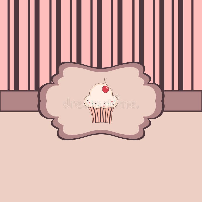 Vintage frame with cupcake stock vector. Illustration of cherry - 28866396