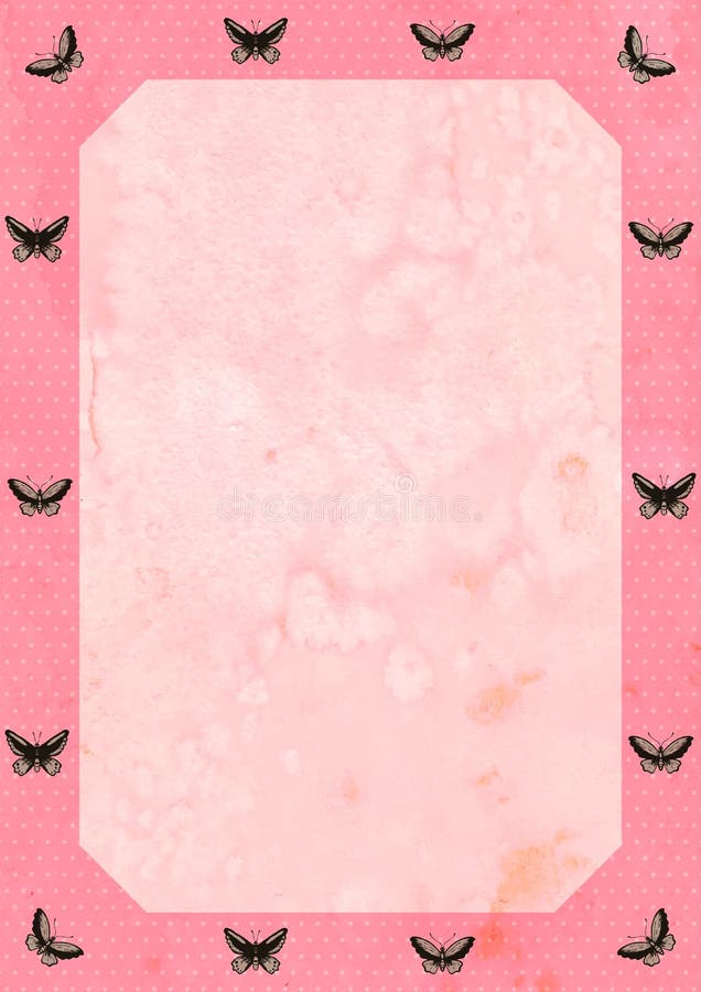 Vintage Frame with Cute Butterflies Stock Vector - Illustration of ...