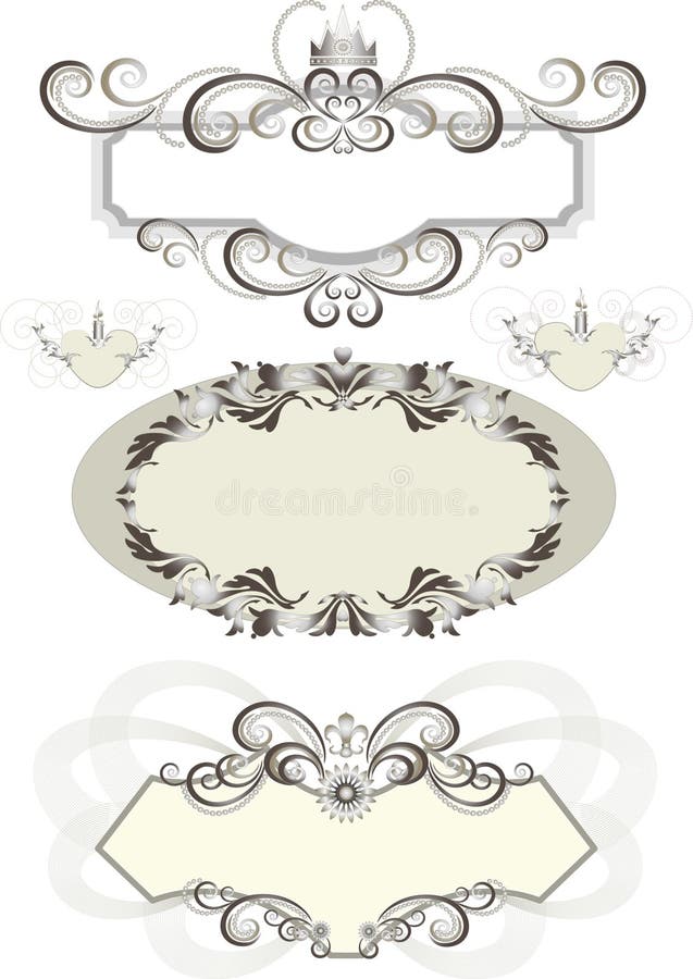 Vintage Frame Decorated with Crown and the Curves. Stock Vector ...