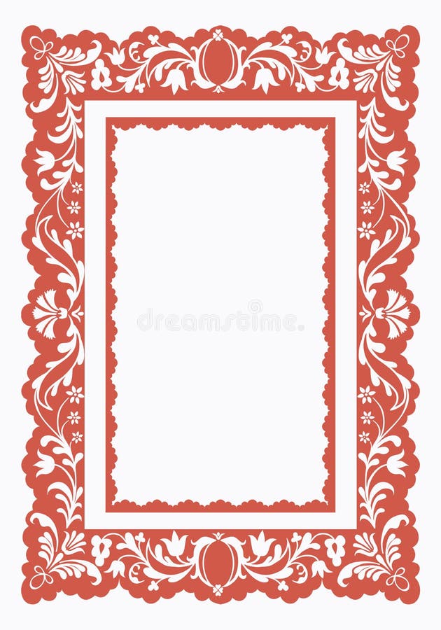 Vintage Frame with Floral Pattern Stock Vector - Illustration of card ...