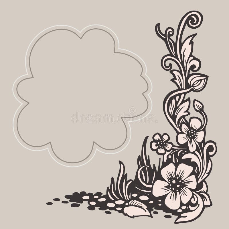Vintage Frame with Floral Pattern. Vector Illustration Stock Vector ...