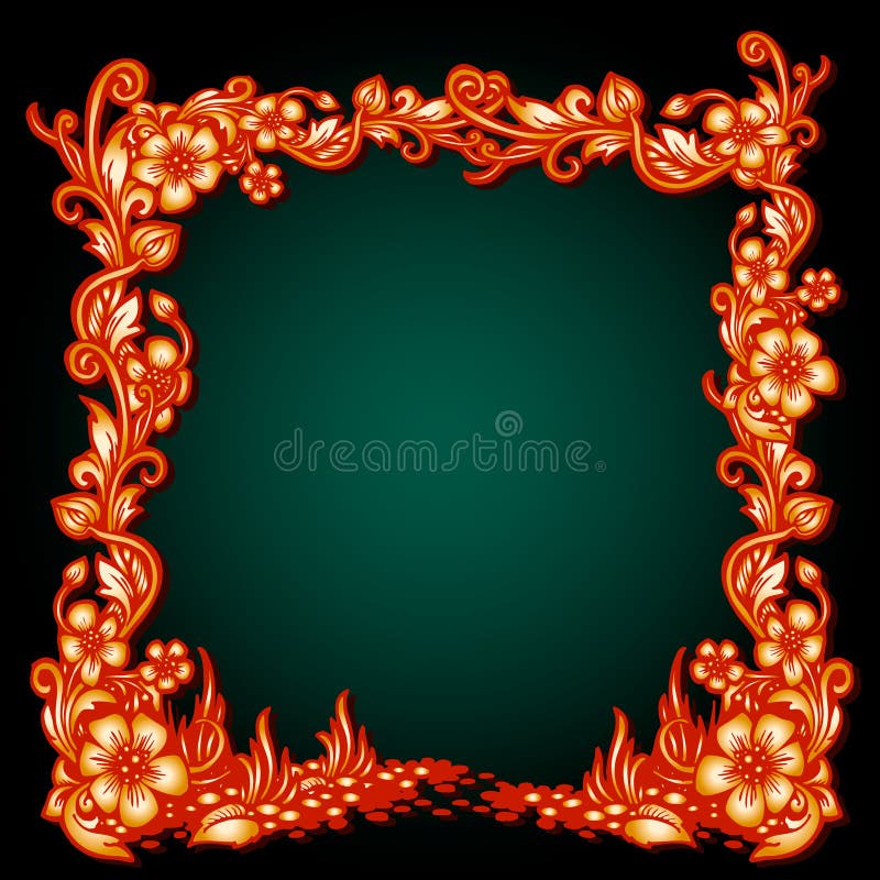 Vintage Frame with Floral Pattern. Vector Illustration Stock Vector ...