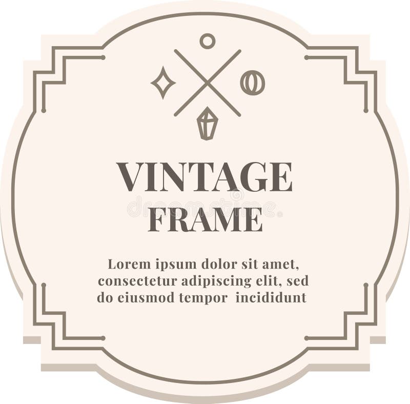 Vintage Frame with Geometric Decorations and Placeholder Text Featuring ...