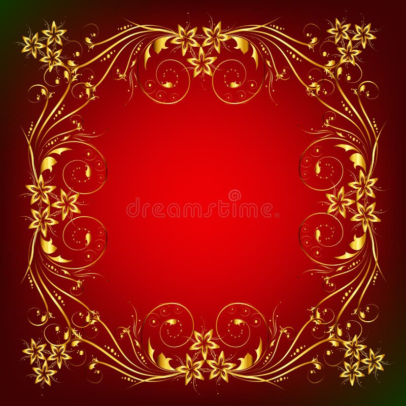 Gold and Black Decorative Vector Frame - Card Stock Vector ...