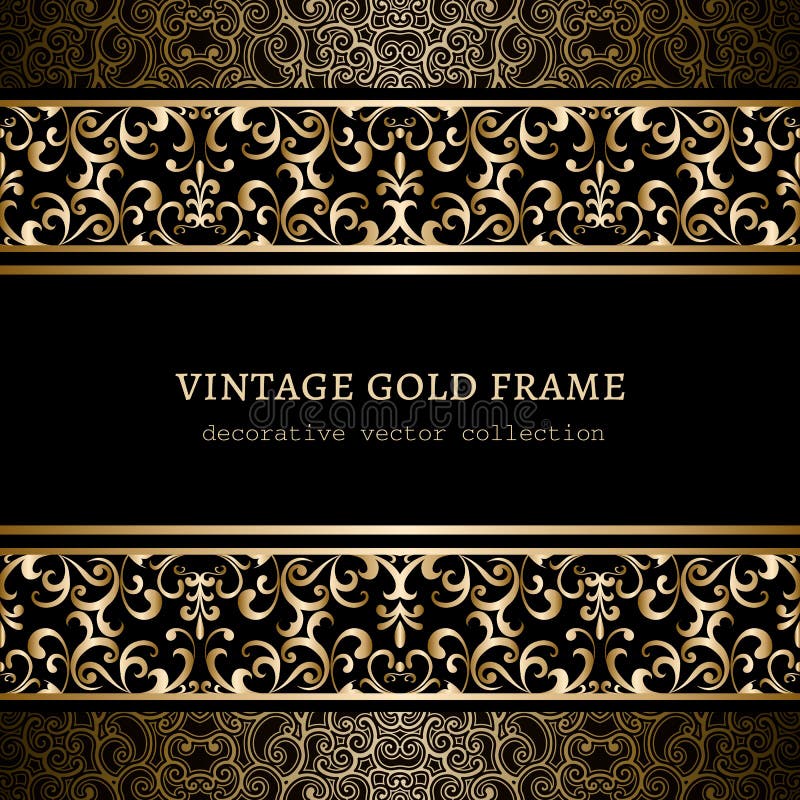 Vintage Gold Border Lace Frame Stock Vector Illustration Of Design