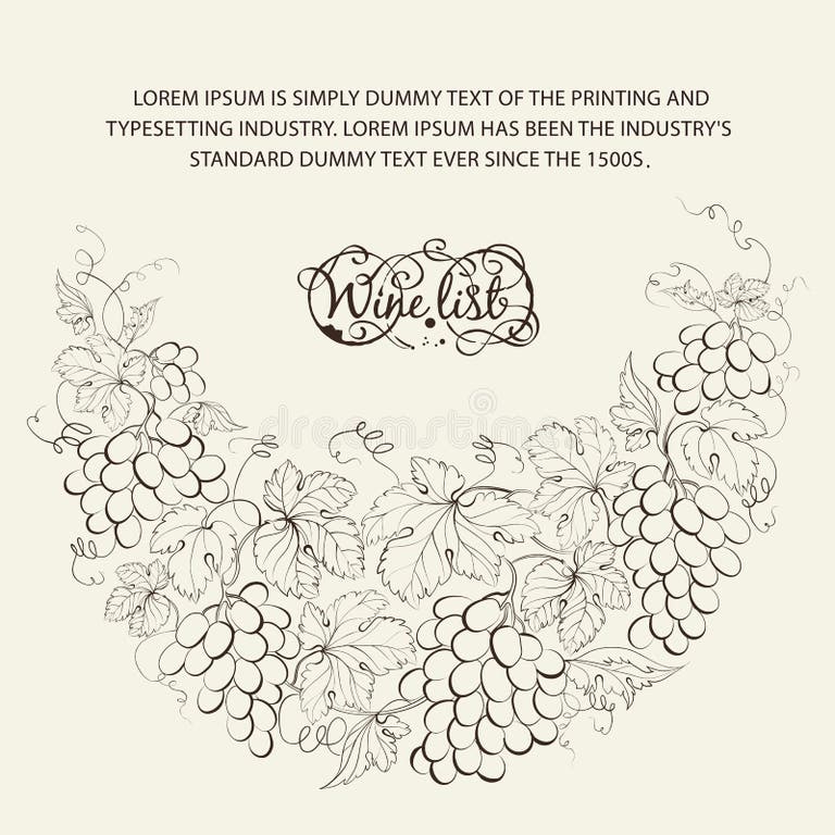 Vintage Frame of Grape Vines. Stock Vector - Illustration of pattern ...