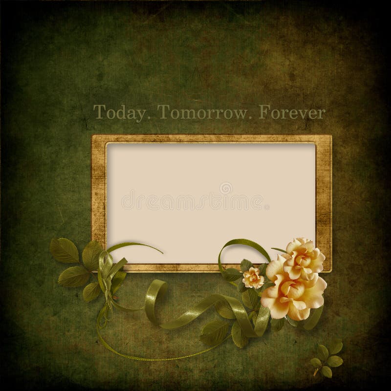 Vintage Frame on a Grunge Background Stock Illustration - Illustration ...