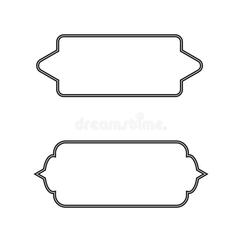 Vintage Frame Icon. Classic Label Design. Black Outline Shape. Elegant ...