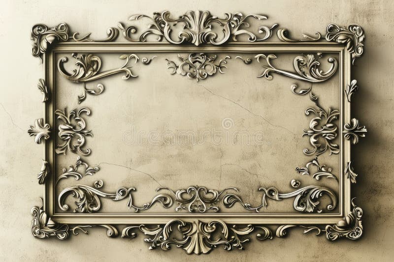 Vintage Frame Icon with Ornate Patterns Exuding Nostalgia and Oldworld ...