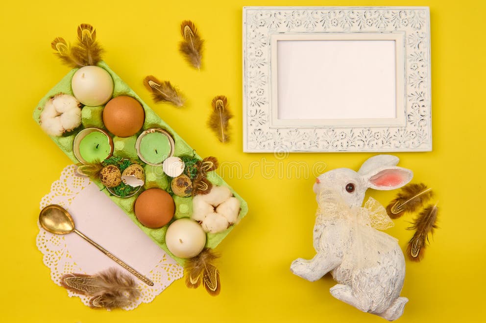 Vintage Frame for Inserting Text or Pictures with Easter Decor Stock ...