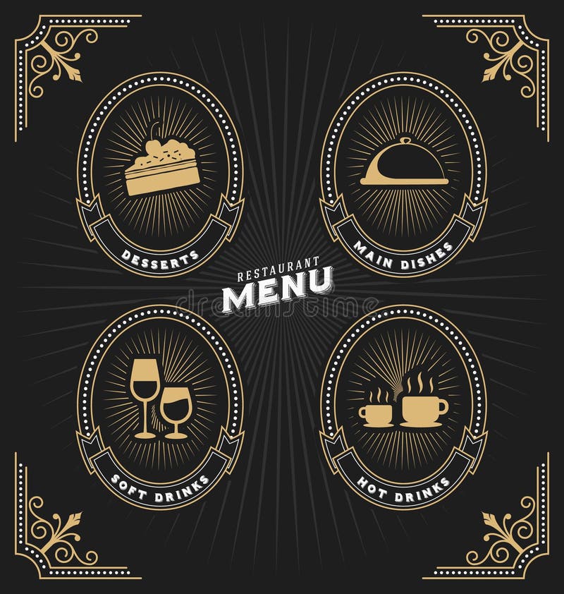 Vintage Frame and Label for Restaurant Menu Stock Vector - Illustration ...