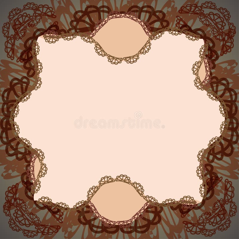 Vintage frame with lace stock illustration. Illustration of ...