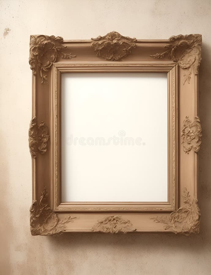Vintage Frame Mockup, Vintage Aesthetic Wooden Frame for Mockup Stock ...