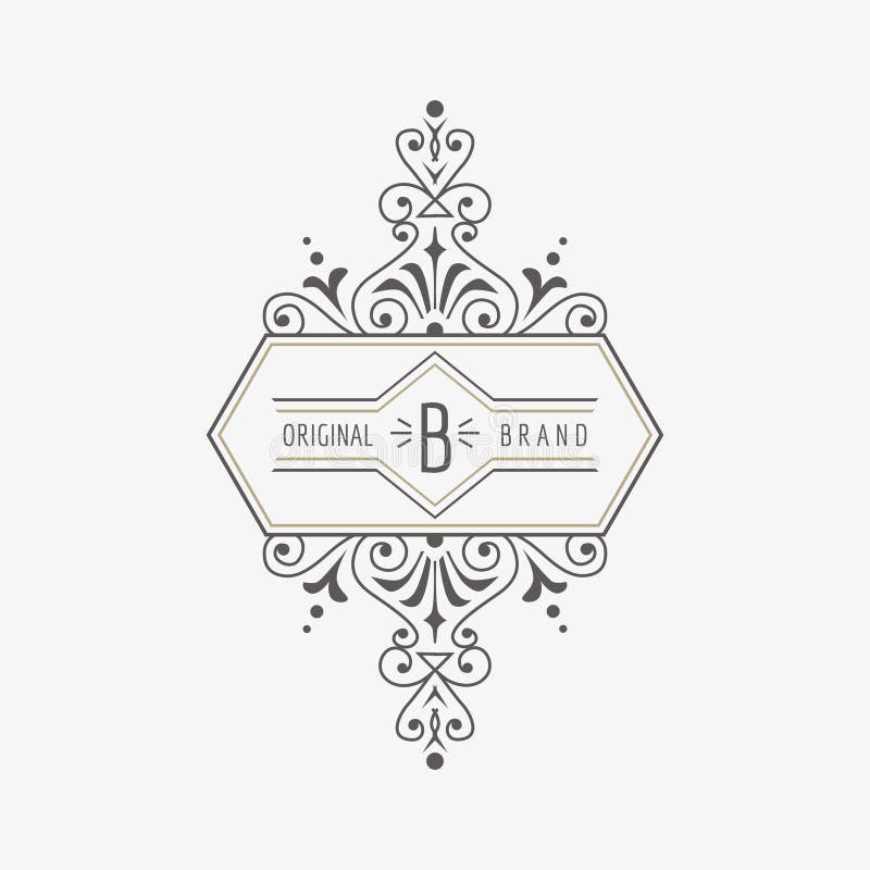 Vintage Frame - for Monogram Stock Vector - Illustration of graceful, background: 57662133