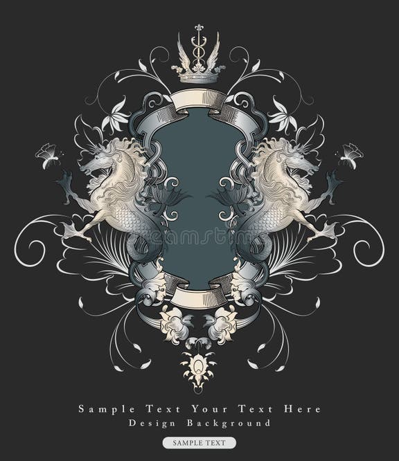 Vintage frame with myth stock vector. Illustration of royal - 6877301