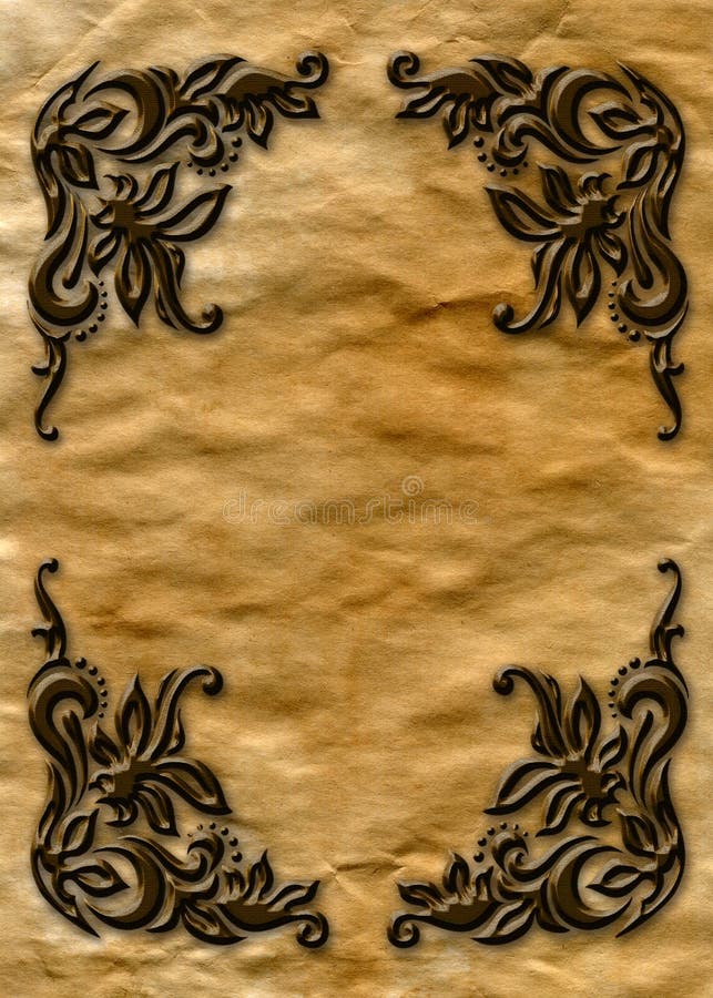 Vintage Frame on Old Paper. Stock Illustration - Illustration of ...